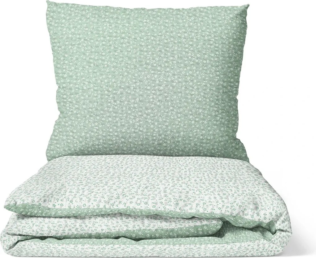 Krepové prodloužené povlečení Venkov - mint - duo Velikost: 140 x 220 + 70 x 90