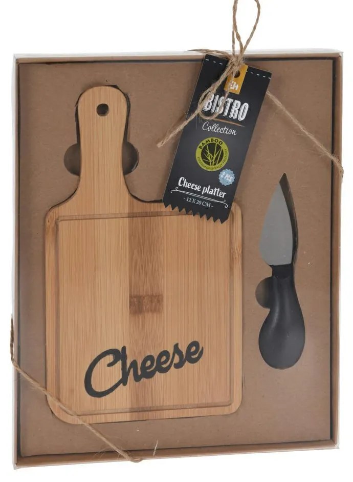 Sada na krájení sýrů Cheese, bambus, 20x12 cm