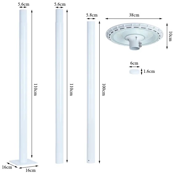 Brilagi - LED Pouliční lampa URBANSPARK LED/120W/230V bílá IP65