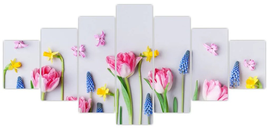 Obraz jarních květin (210x100 cm)