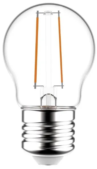 Prémiová retro LED žárovka E27 2,5W 250lm G45 teplá, filament, ekv. 25W, 3 roky