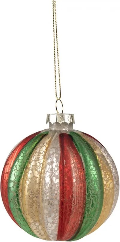 Set 4ks barevná skleněné vánoční koule Nostalgic Christmas - 8*8 cm