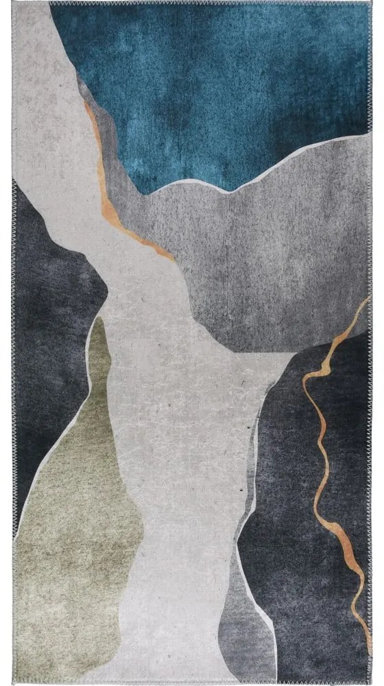 Modro-šedý pratelný koberec 80x150 cm – Vitaus