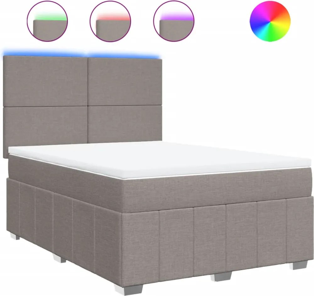 Box spring postel s matrací taupe 140x200 cm textil 3293988
