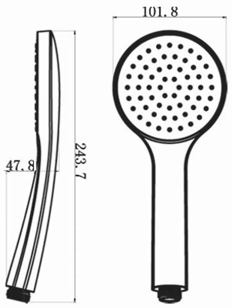 Sapho, Ruční sprcha, 1 funkce, průměr 102mm, ABS/černá, SK736