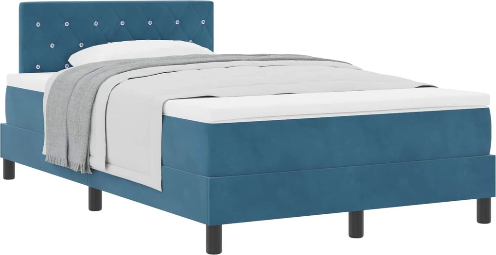 Postel s boxspringem s matrací Tmavě modrá 120 x 200 cm samet 3339102