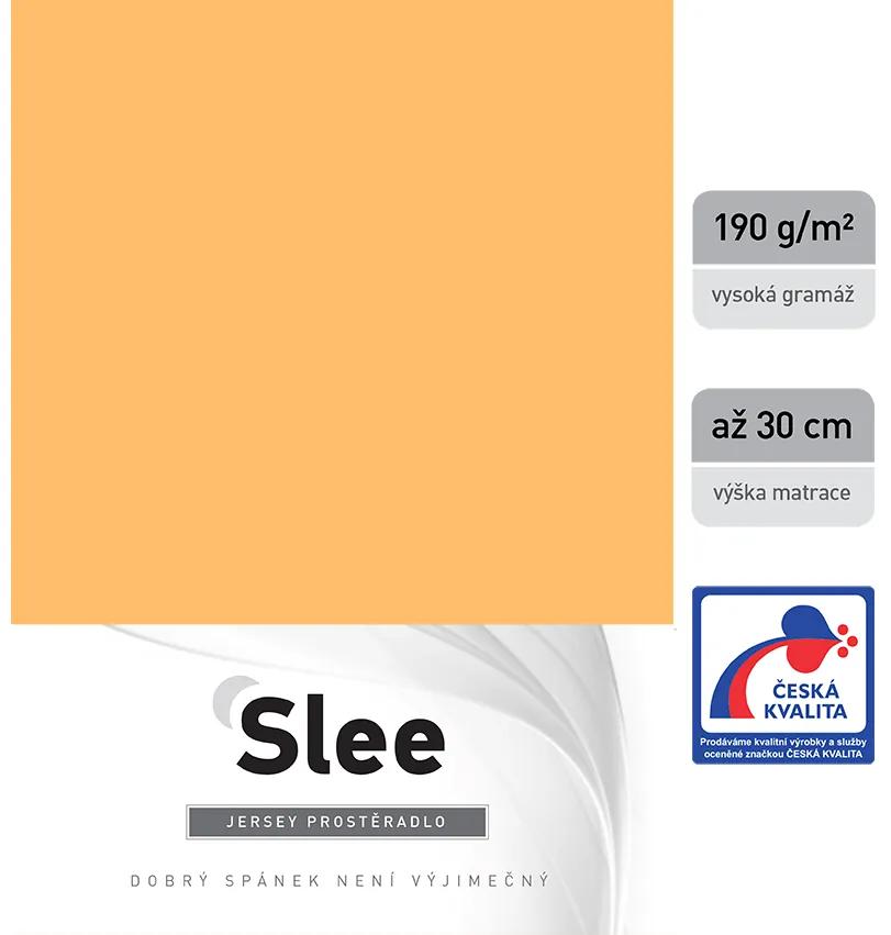 Slee jersey prostěradlo - okrová Rozměr: 180 x 200 cm