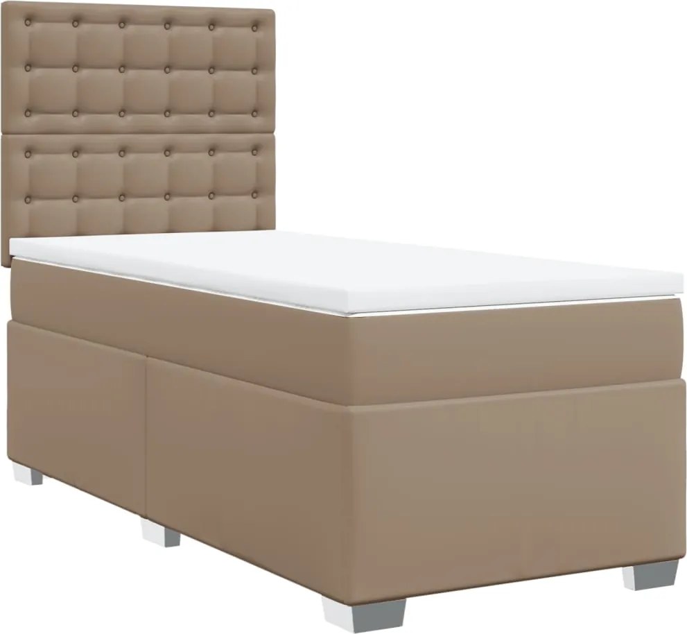 Box spring postel s matrací cappuccino 90x200 cm umělá kůže 3293007