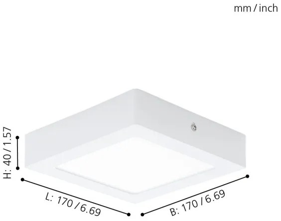 Eglo 94074 - LED stropní svítidlo FUEVA 1 LED/10,88W/230V