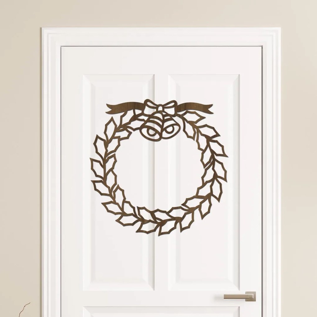Vánoční věnec se zvonky Barevný vzor: Bílá, Rozměry Ø: 30, Materiál: HDF - dřevovláknitá deska