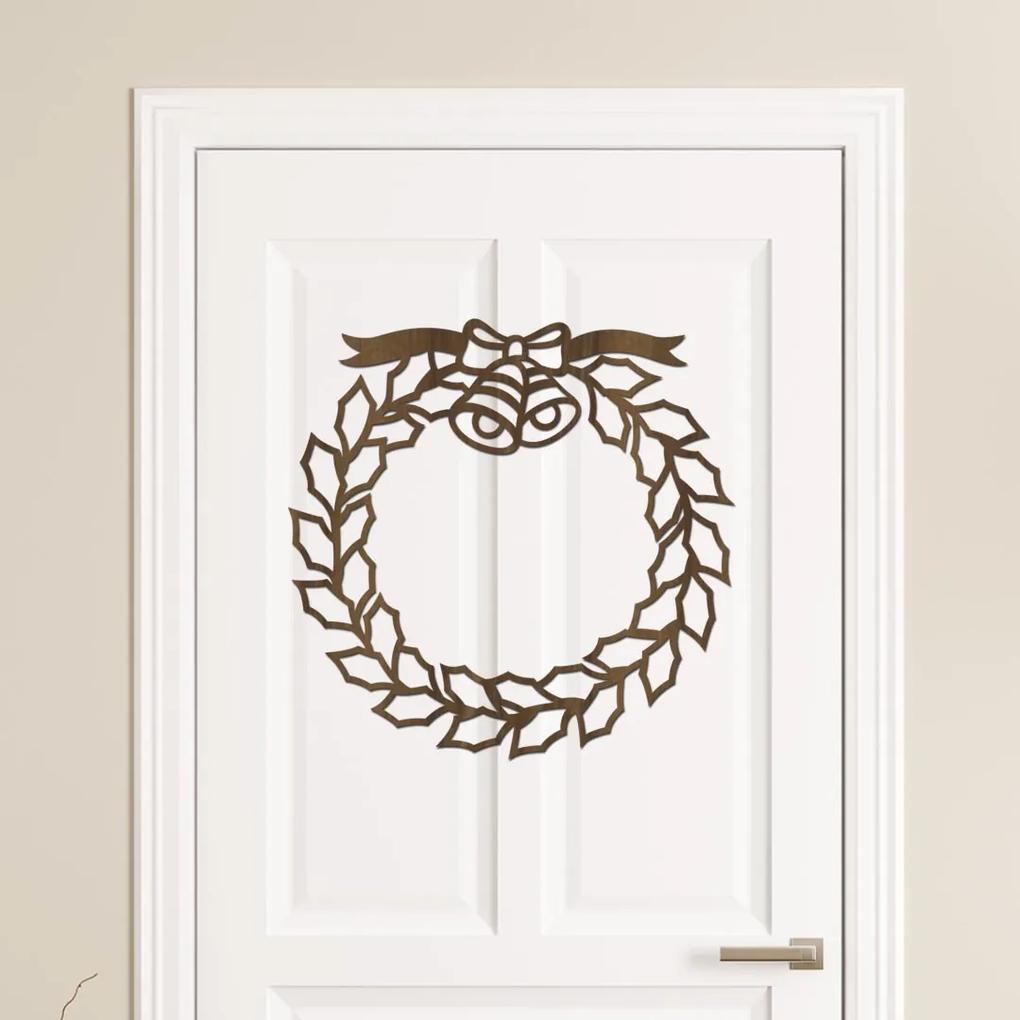 Vánoční věnec se zvonky Barevný vzor: Bílá, Rozměry Ø: 50, Materiál: HDF - dřevovláknitá deska