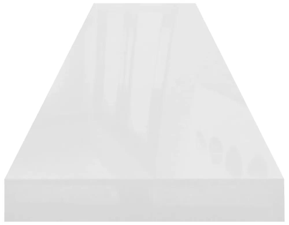 Petromila Plovoucí nástěnné police 2 ks lesklé bílé 120x23,5x3,8 cm MDF