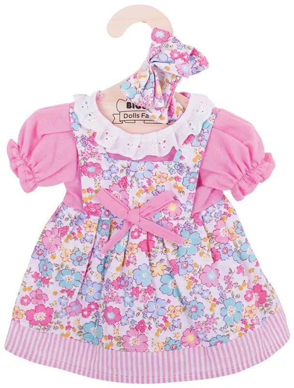 Bigjigs Toys Růžové květinové šaty pro panenku 38 cm