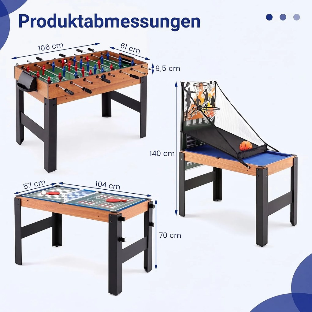 Costway 14 v 1 Herní stolní set stolní hra multifunkční se stolním fotbalem