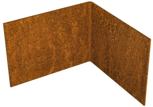 Rohový díl obrubníků CORTEN 20 cm ✔ S otvory (pro zatloukací trny)