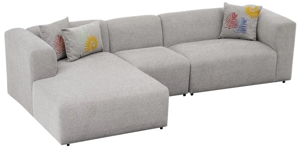 Hanah Home Rohová pohovka LINDEN levá světle šedá