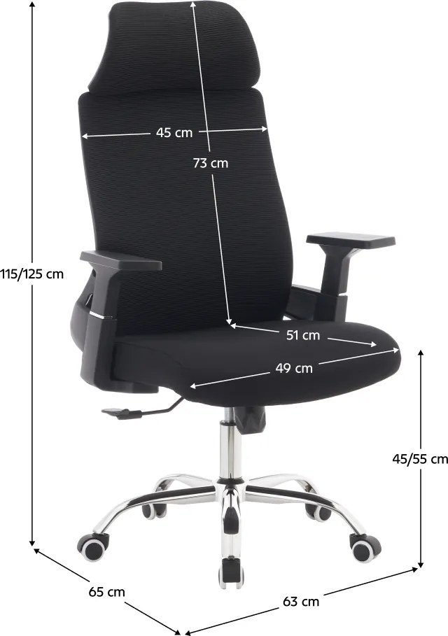 Kondela Kancelářské křeslo, černá/chrom, nosnost 150 kg, HOLGER