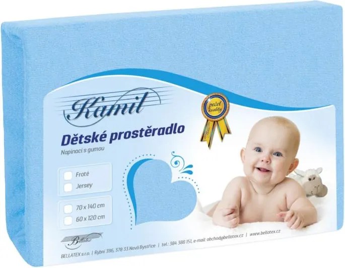 Bellatex Dětské FROTÉ prostěradlo Modrá 70x140 cm