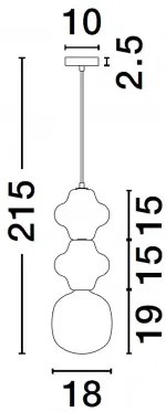 LED žlutobílý designový lustr Clio