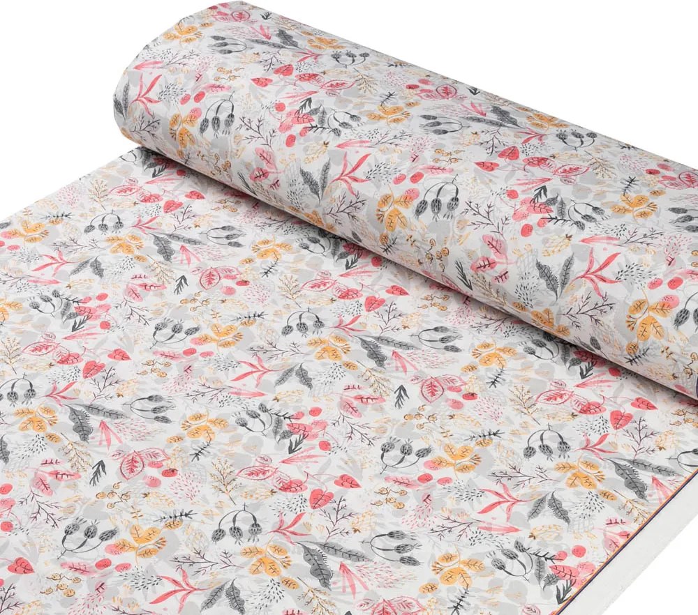 Biante Dekorační oválný ubrus PML-087 Červeno-oranžové lístky 50x100 cm