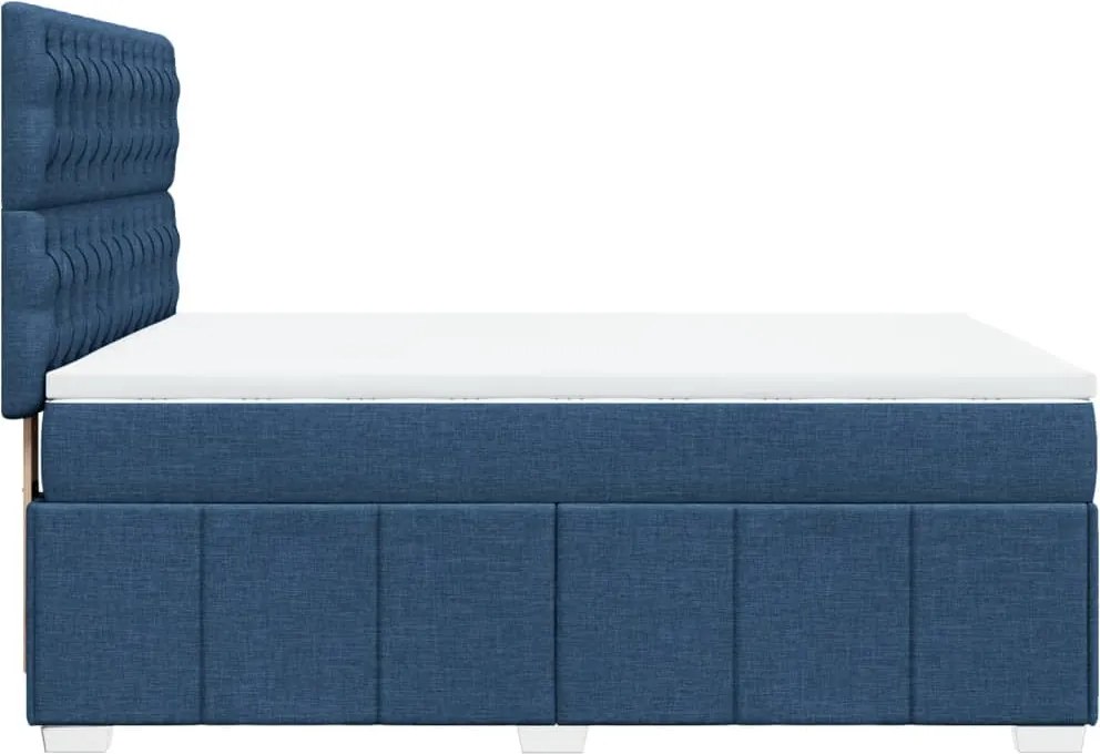 Box spring postel s matrací modrá 140x200 cm textil 3294004