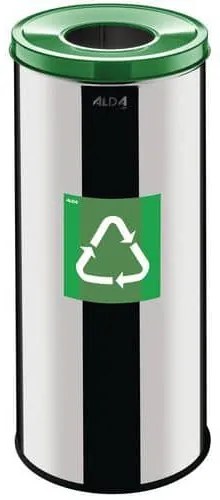 Alda  Kovový odpadkový koš Prestige EKO na tříděný odpad, objem 45 l, zelený