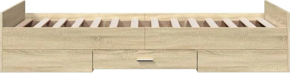 Rám postele se zásuvkami dub sonoma 75x190 cm kompozitní dřevo 3280351