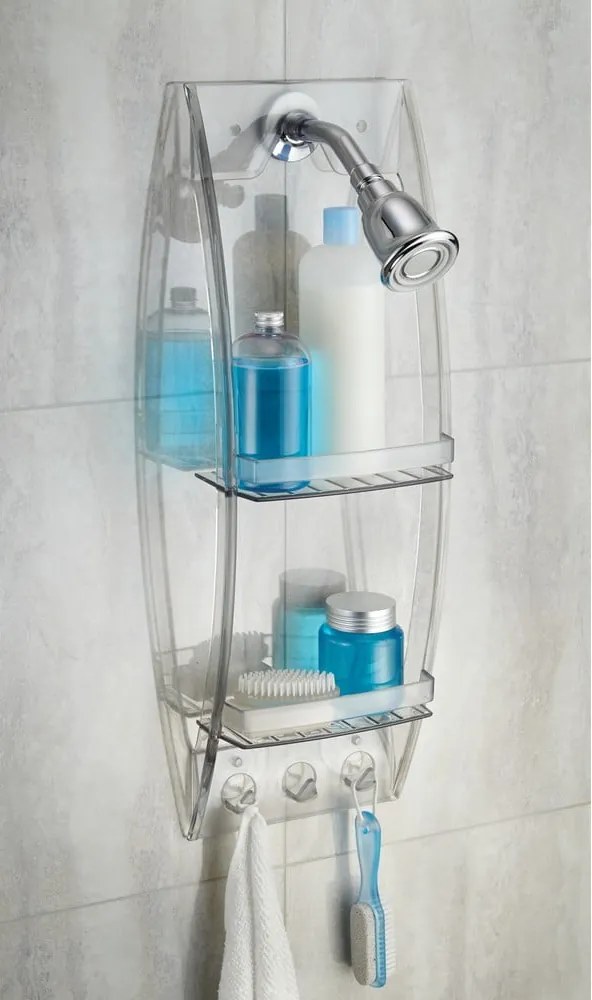 Průhledný závěsný držák do koupelny iDesign, 23 x 73 cm