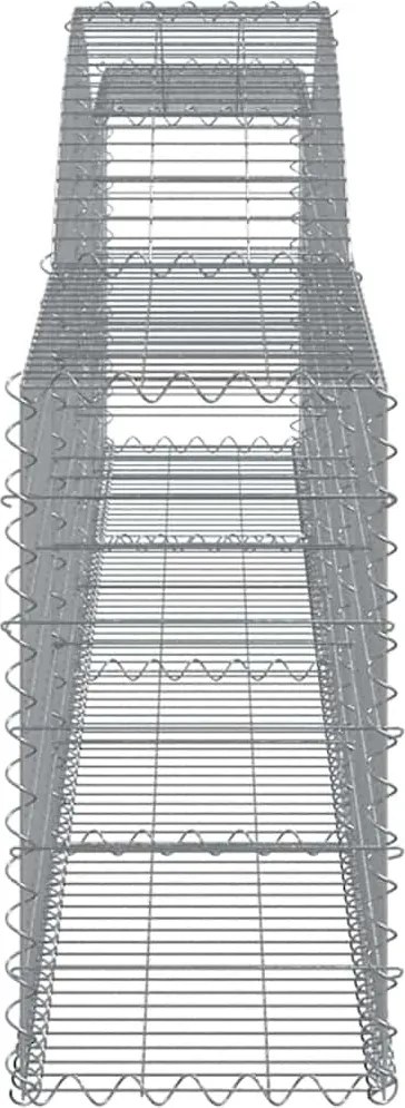 Klenuté gabionové koše 4 ks 400x30x60/80 cm pozinkované železo 3146842