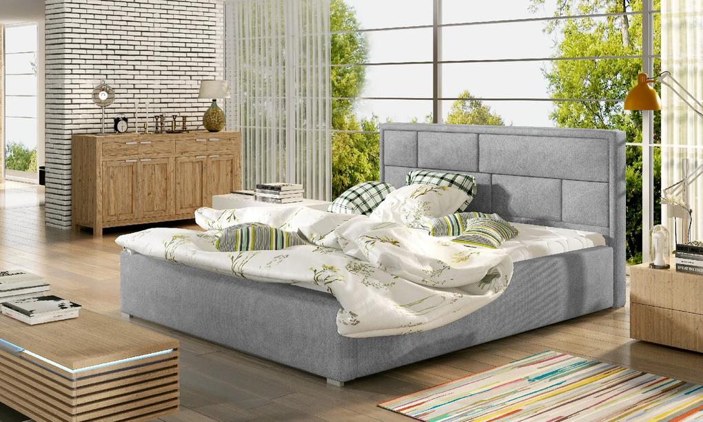 Eltap Čalouněná postel Latina s úložným prostorem Materiál a barva potahu: Paros 05 - šedá, Rozměry (cm): 140x200