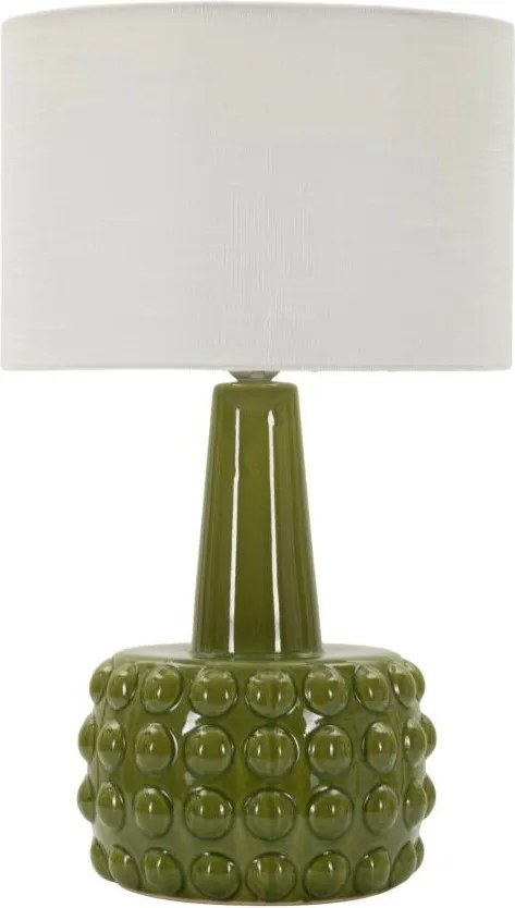 Bílá/zelená keramická stolní lampa s textilním stínidlem (výška 51,5 cm) Gress – Mauro Ferretti