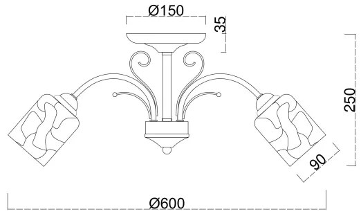 Brilagi - Přisazený lustr MEGAPOLIS 5xE14/60W/230V zlatá