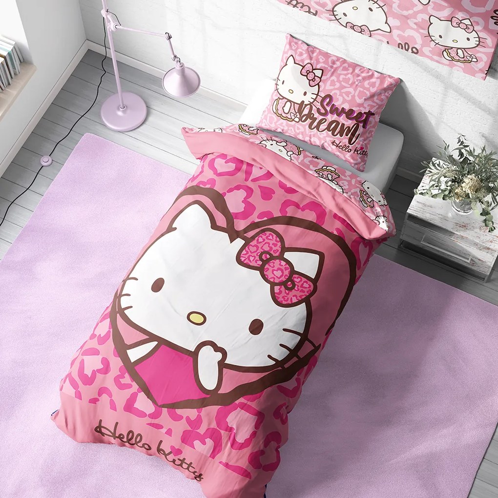Dětské povlečení Hello Kitty Růžová Pohádka