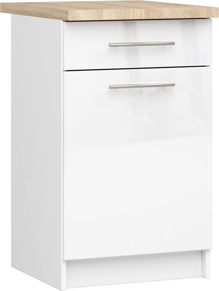 Kuchyňská skříňka Olivia S50 SZ1 bílá/bílý lesk