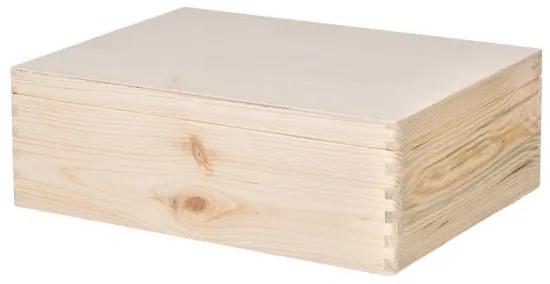 ČistéDřevo Dřevěný box s víkem 40 x 30 x 14 cm bez rukojeti