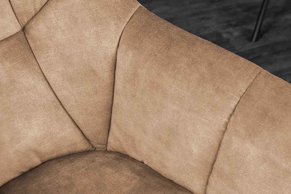 Designová otočná židle Vallerina šedo-hnědý samet