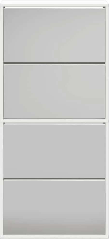 Botník čtyřpatrový zrcadlo bílý 63 x 17 x 134 cm 273936