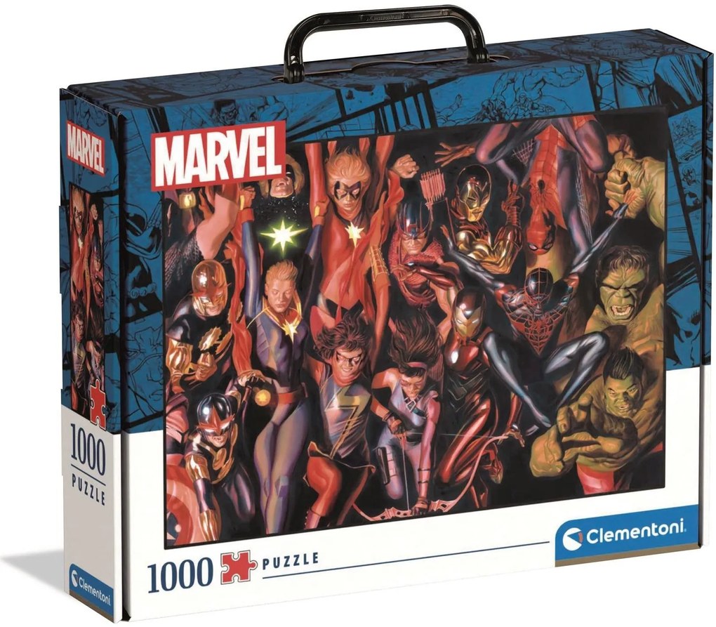 Puzzle puzzle 1000 dílků v kufříku - marvel
