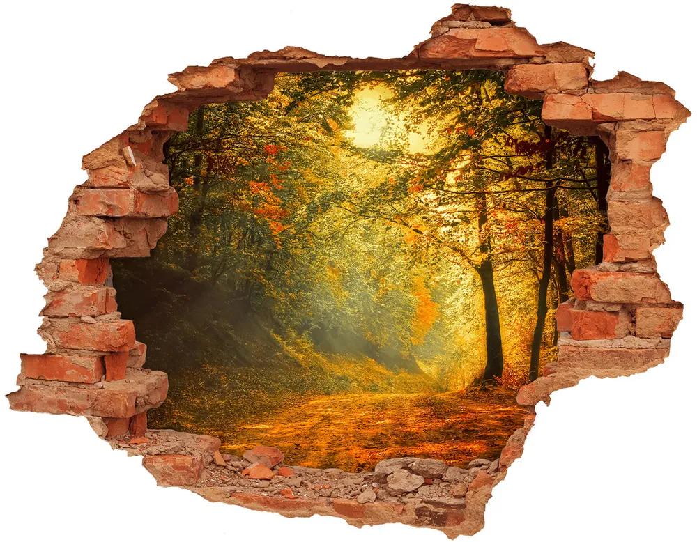 Wallmuralia Nálepka fototapeta 3D výhled Podzim les 90x70 cm