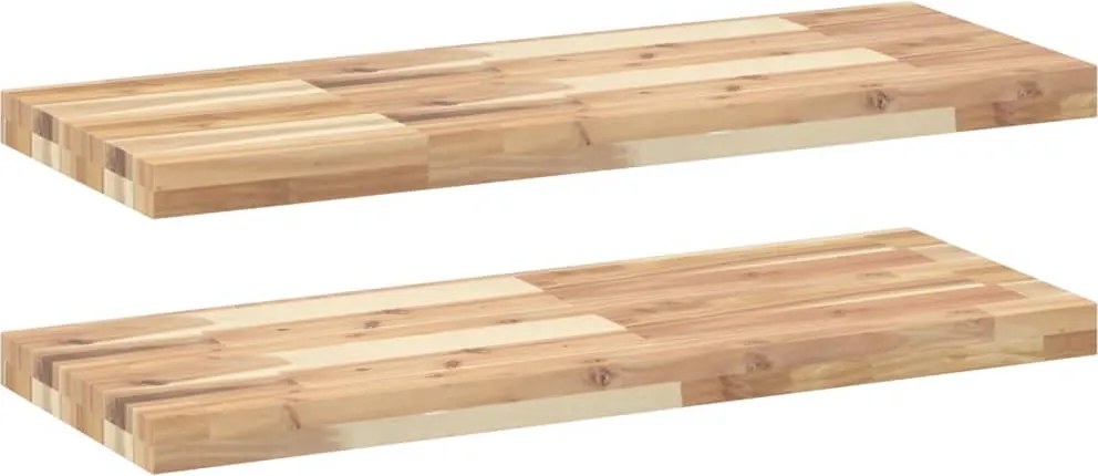 Plovoucí police 2 ks 80 x 30 x 4 cm neošetřené akáciové dřevo 3279452