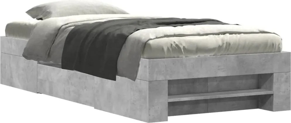 Rám postele betonově šedý 90 x 190 cm kompozitní dřevo 3295523