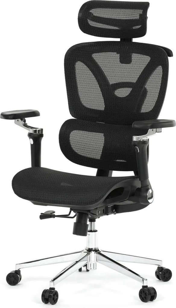 Ergonomická kancelářská židle FORCE - černá síťovina