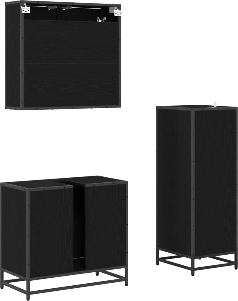 Sada koupelnového nábytku 3 ks Černý dub 60 x 33 x 60 cm 3402368
