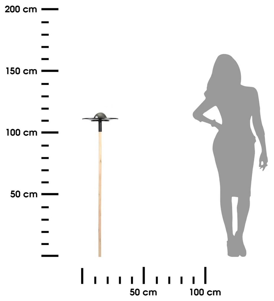 Zapichovací napajedlo pro ptáky Globe, 116,5x26,5 cm, kov, černá