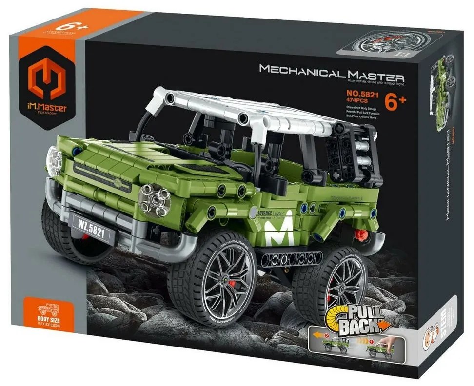Stavebnice iM.MASTER terénní auto, 474 dílků, na zpětné natažení