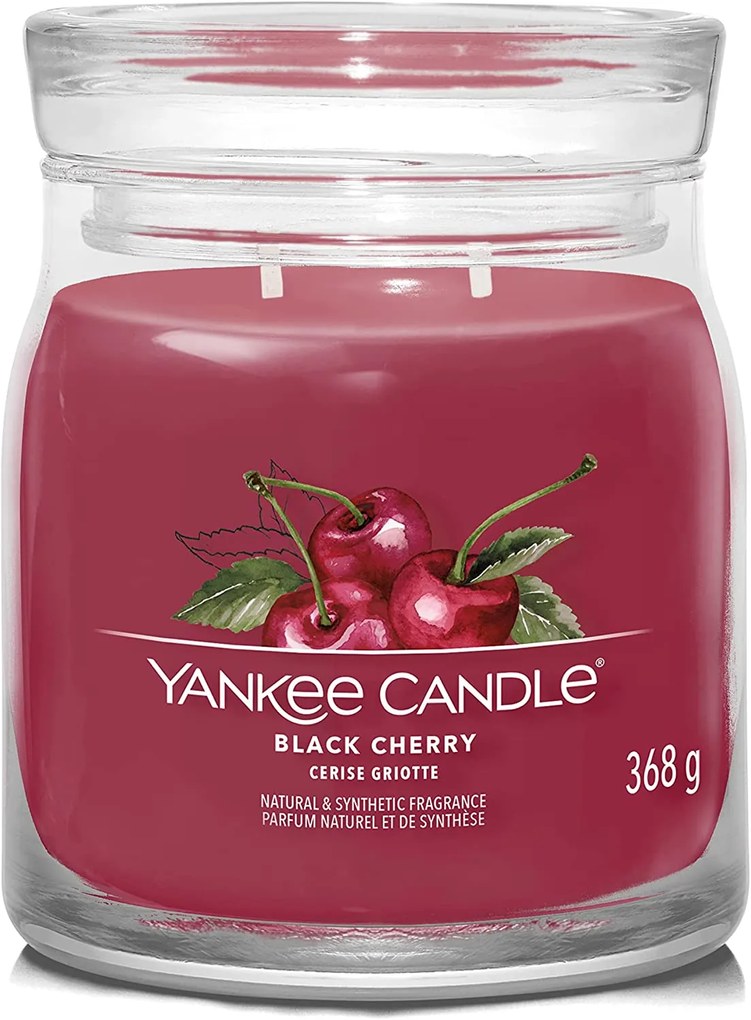 Yankee Candle vonná svíčka Signature ve skle střední Black Cherry 368g