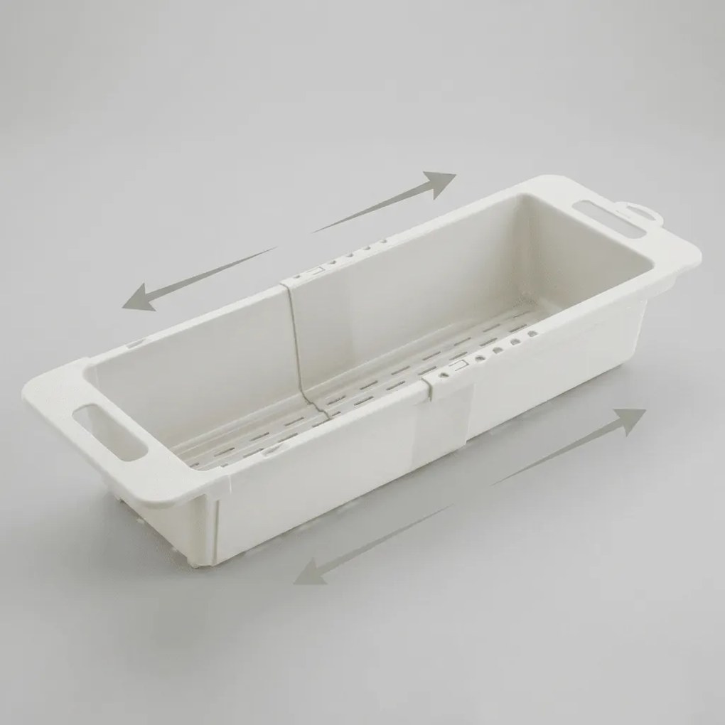 METALTEX Nastavitelný odkapávač, posuvný organizér do dřezu - DRAINFLEX, 35 - 52 cm