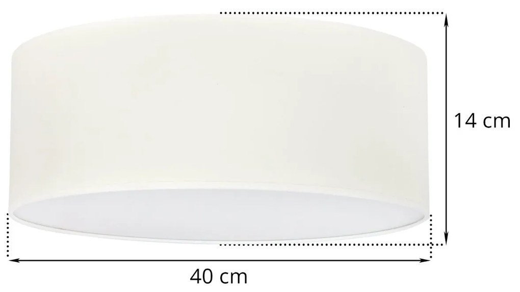 Stropní svítidlo Gaja, 1x krémové textilní stínítko, (bílé plexisklo), (fi 40cm)