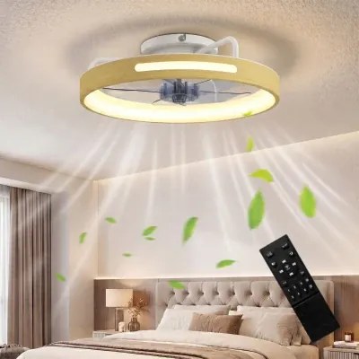HOMCOM 49 cm LED stropní ventilátor se světlem, 40 W, reverzní DC motor, tichý chod, dálkové ovládání, 6 rychlostí, 3 teploty světla, časovač — příro…