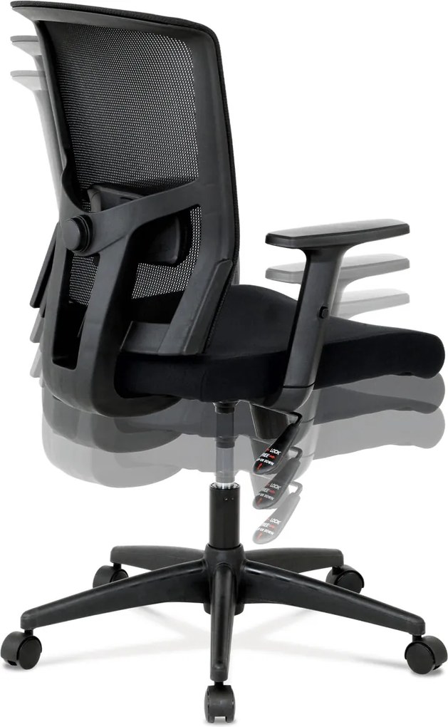 Ergonomická kancelářská židle VALERIO - černá síťovina